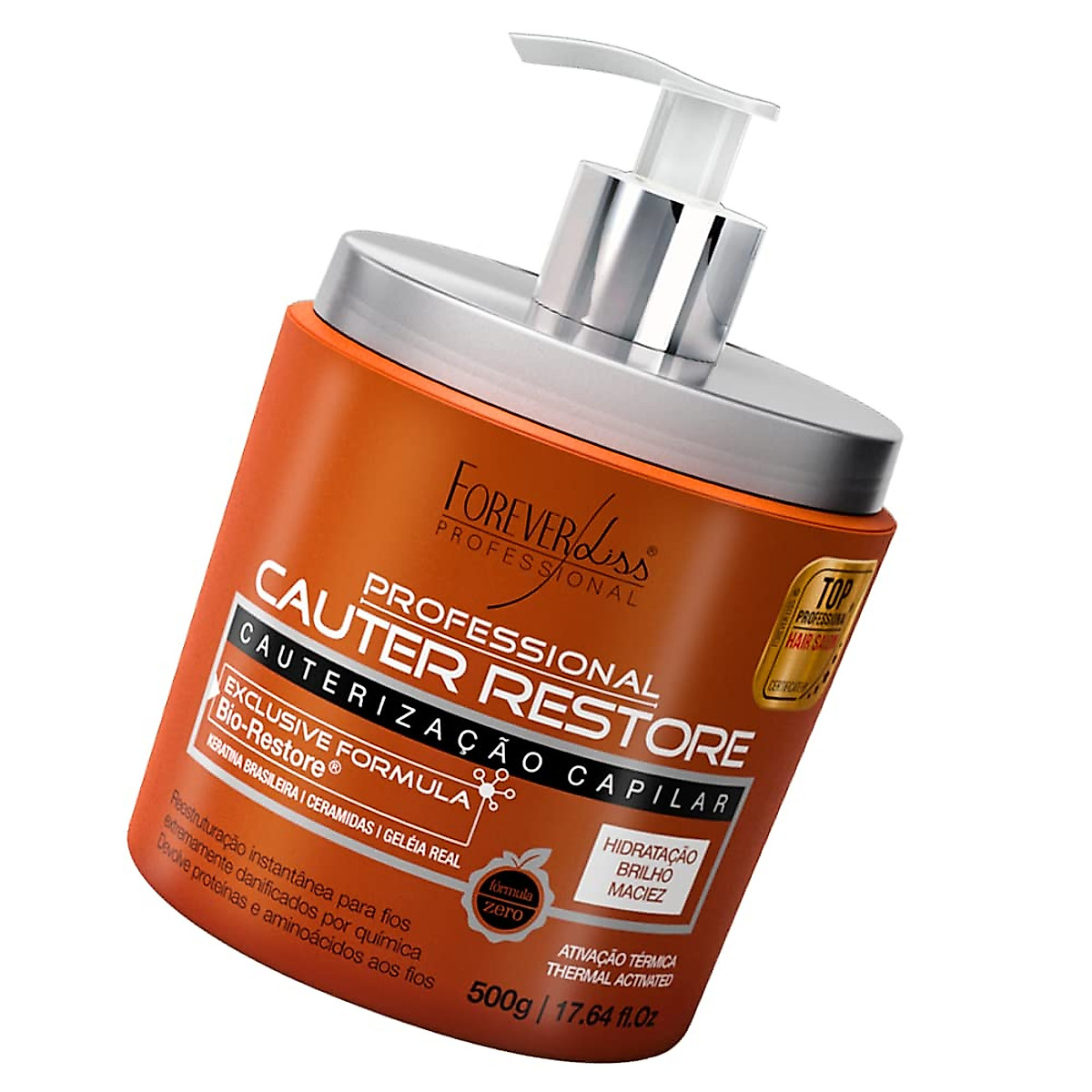 Forever Liss Cauter Restore Formaldehyde - Free Cauterization - Instantaneous Restructuring for Hair Extremely Damaged- 500g/17, 63fl.oz