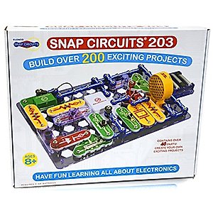 Snap Circuits 203 Electronics Exploration Kit | Over 200 STEM Projects | 4-Color Project Manual | 42 Snap Modules | Unlimited Fun & Elenco Jr. SC-100