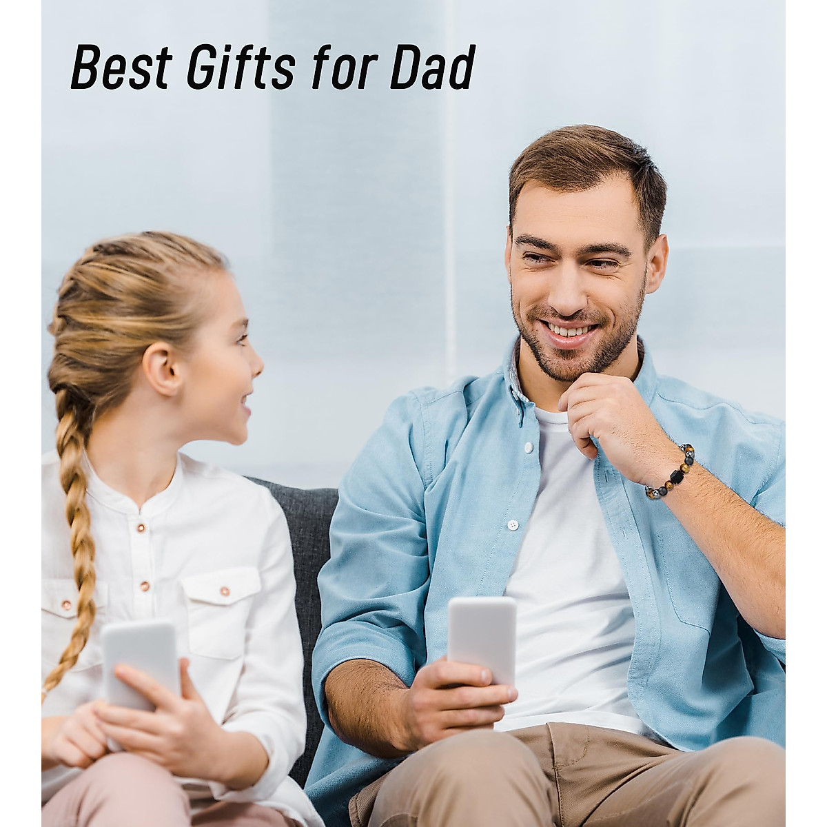 TONY & SANDY Dad Gifts, Dad Gifts for Birthday Christmas, Best Ever Dad to My Dad Bracelet Men Presents Stocking Stuffers Daddy Who Wants Nothing from Wife Son