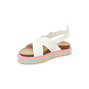 carter's Girls Candy Sandal, White, 7 Toddler