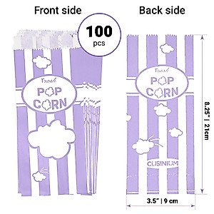 [100-pcs] 1 oz Lavender Popcorn Bags + [100-pcs] 1 oz Pink Paper Popcorn Bags - Customizable - Bundle
