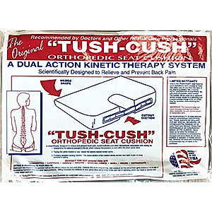 Tush Cush Home Office Orthopedic Large Computer Ergonomic Seat Cushion Original - Charcoal Velour Fabric