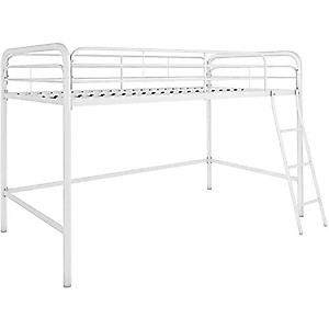 DHP Jett Junior Twin Metal Loft Bed, White