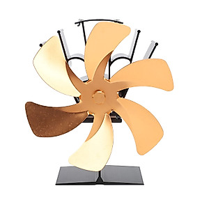 Generic Wood Stove Fan, Heat Activated Vertical, Gold, Heat-Powered Fan, No Harmful Emissions