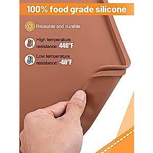 6 Pcs Silicone Dehydrator Sheets with Edge for 14" x 14" Trays, Non-stick Silicone Tray Liner for Excalibur Dehydrator, Reusable Dehydrator Mats Square Dryer Mats for Fruits Meat Vegetables Herbs