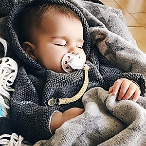 YMVV Modern Pacifier Clips for Boys and Girls,Handmade Braided Rope Unisex Design Universal Paci Clip Fits Most Pacifier Styles 5 Pack