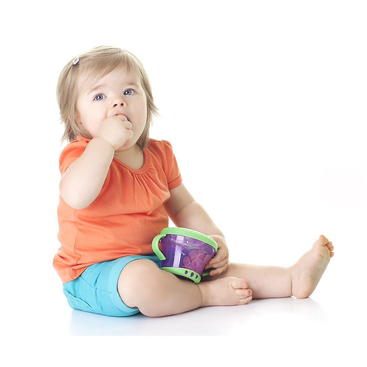 Nuby Plastic Snack Keeper, Colors May Vary, 5"