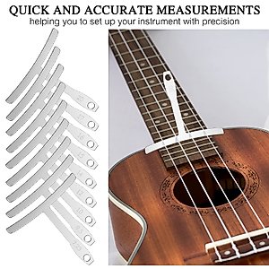 Dreamtop 9 Pcs Guitar Radius Gauge Under string Radius Gauge String Gauges Luthier Tools for Guitar Fretboard Radius Gauge
