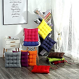 Chair Pads Seat Cushion with Ties,Outdoor Indoor Soft Thicken Comfy Seat Pads Cushion Pillow,Dining Room Kitchen Chair Cushions for Home Office Car Patio Furniture Garden Decoration (K/Hot Pink)