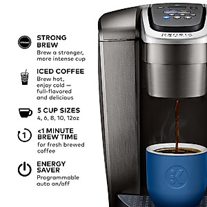Keurig K-Elite Coffee Maker, Single Serve K-Cup Pod Coffee Brewer, With Iced Coffee Capability, Brushed Slate