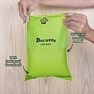Docatty Dog Poop Bags, 20 Rolls, 300 Bags, 9 x 13 Inch Waste Dog Bag Refill Rolls for Poop with Dispenser, Extra Thick, Leak Proof, Scented Dog Waste Bags for Dogs and Cats