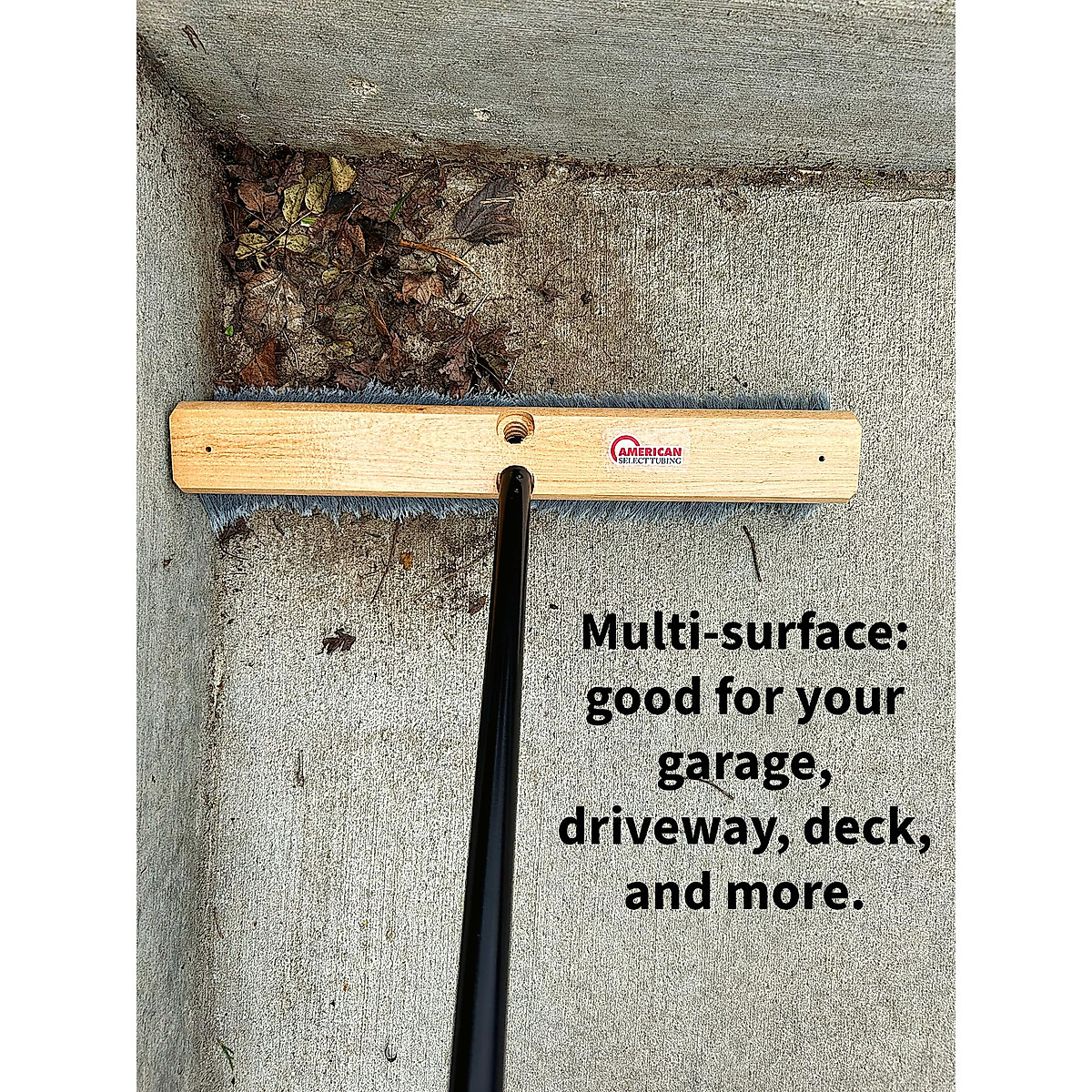 American Select Tubing PBME18001-2 18" Multi-Surface Push Broom with Sturdy Extendable Handle (2 Pack)