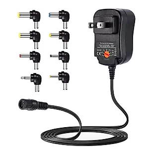 Powseed 12W Universal AC Adapter DC 3V 4.5V 5V 6V 7.5V 9V 12V Power Cord for Household Electronics CCTV IP Camers Routers Speaker Tablet Webcam USB Devices Multi Voltage 1000mA Wall Cord Charger