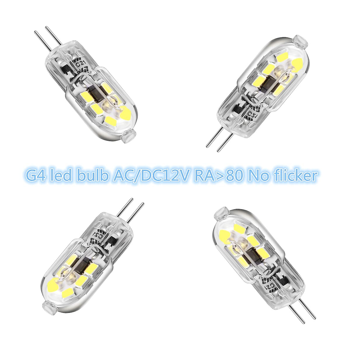𝐒𝐫𝐢𝐨𝐦𝐧𝐲 G4 LED Bulb 12V G4 Bi Pin Bulb 2W Equivalent to Halogen lamp 20W, 6000K White Light, Non-dimmable, Suitable for Landscape Bulbs 10-Pack