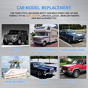 MaySpare Starter Solenoid Relay Sw-3 Fit Ford Jeep Lincoln Mercury 4 Terminal Hot Rod Starter Solenoid Relay Heavy Duty 12V