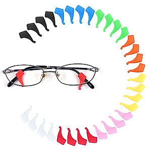 Hishelf 16 Pairs Eyeglass Ear Grips, Anti Slip Eyewear Retainers, Soft Silicone Ear Hook for Kids Glasses - Multicolor (HS003)