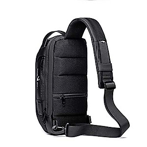 WEIXIER Anti Theft Sling Bag Shoulder Crossbody Backpack Waterproof Chest Bag with USB, Black
