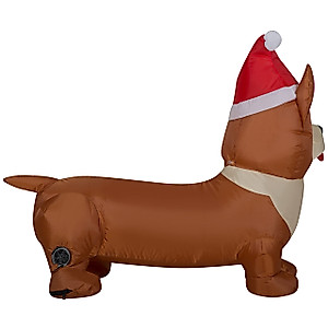 Gemmy Christmas Airblown Inflatable Corgi Dog, 2.5 ft Tall, Brown