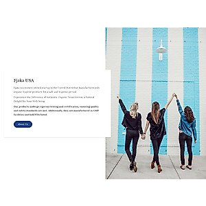 FJAKA USA [fee-ah-ka] Feminine Care Organic Cotton Cover Pads - Ultra Thin Sanitary Napkin Pads Heavy Absorbency, Unscented with Pad Wings for Women