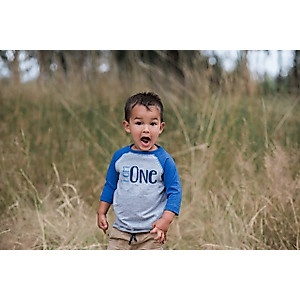 7 ate 9 Apparel Boy's I am One 1st 1 First Birthday Shirt 18 Months Blue and Blue