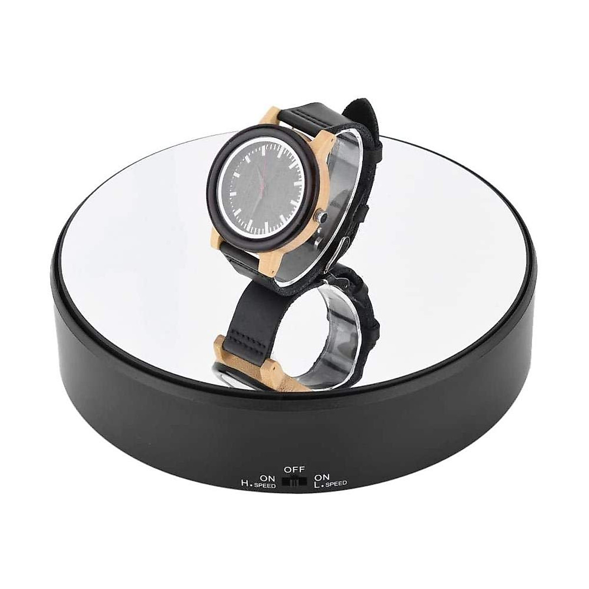 Mirror Surface 360°Rotating Mirrored Display Stand Turntable Show Case for Display Jewelry, Watch, Digital Product,3D and Collectibles 1.5~2KG Load Bearing