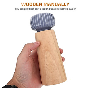 Angoily Pepper Grinder Wooden Pepper Mill Salt Mill Peppercorn Salt Grinder Shaker Handheld Pepper Grinder Kitchen Grinding Tool for Sea Salt Spice
