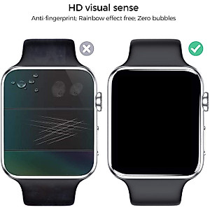 [3 Pack] for Apple Watch Screen Protector 44mm Series 6/SE/5/4 Screen Protector Full Coverage Anti-Scratch and Anti-Fingerprint Bubble-Free for Apple Watch 44mm HD Screen Protector (Transparent)