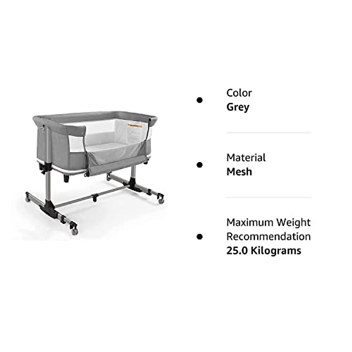 nordmiex Baby Crib,3 in 1 Bassinet for Baby,Bedside Sleeper Bedside Baby bassinets Crib for Newborn,Adjustable Portable Baby Bed for Infant/Baby,Gray
