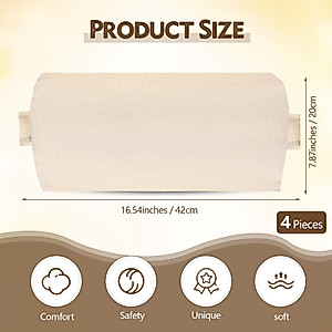 Threehoney 4 Pack Outdoor Chaise Lounge Head Pillow Waterproof Outdoor Recliner Neck Pillows with Elastic Band Removable Padded Cushion Head Pillow for Pool Chairs Patio Office Car Seat (White)