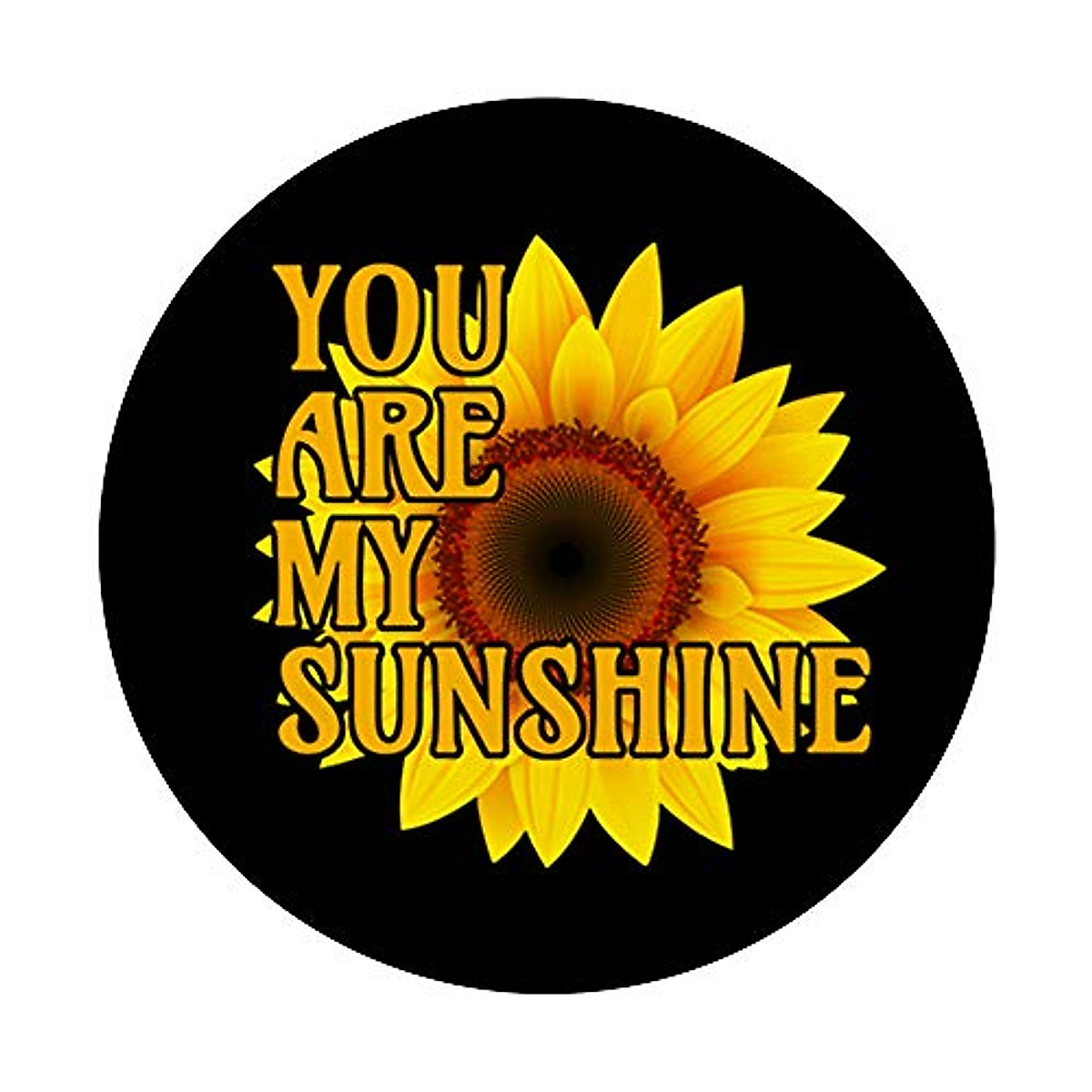 Sunflower Yellow Flower Floral Sunshine Mom Gift Black PopSockets Swappable PopGrip