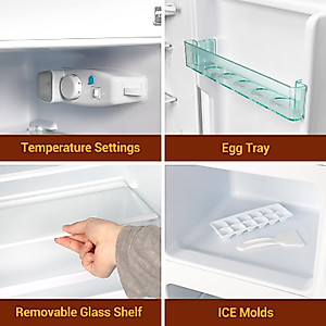 Tymyp FLS-80G-cream-ZQL11 Compact Refrigerator, Cream