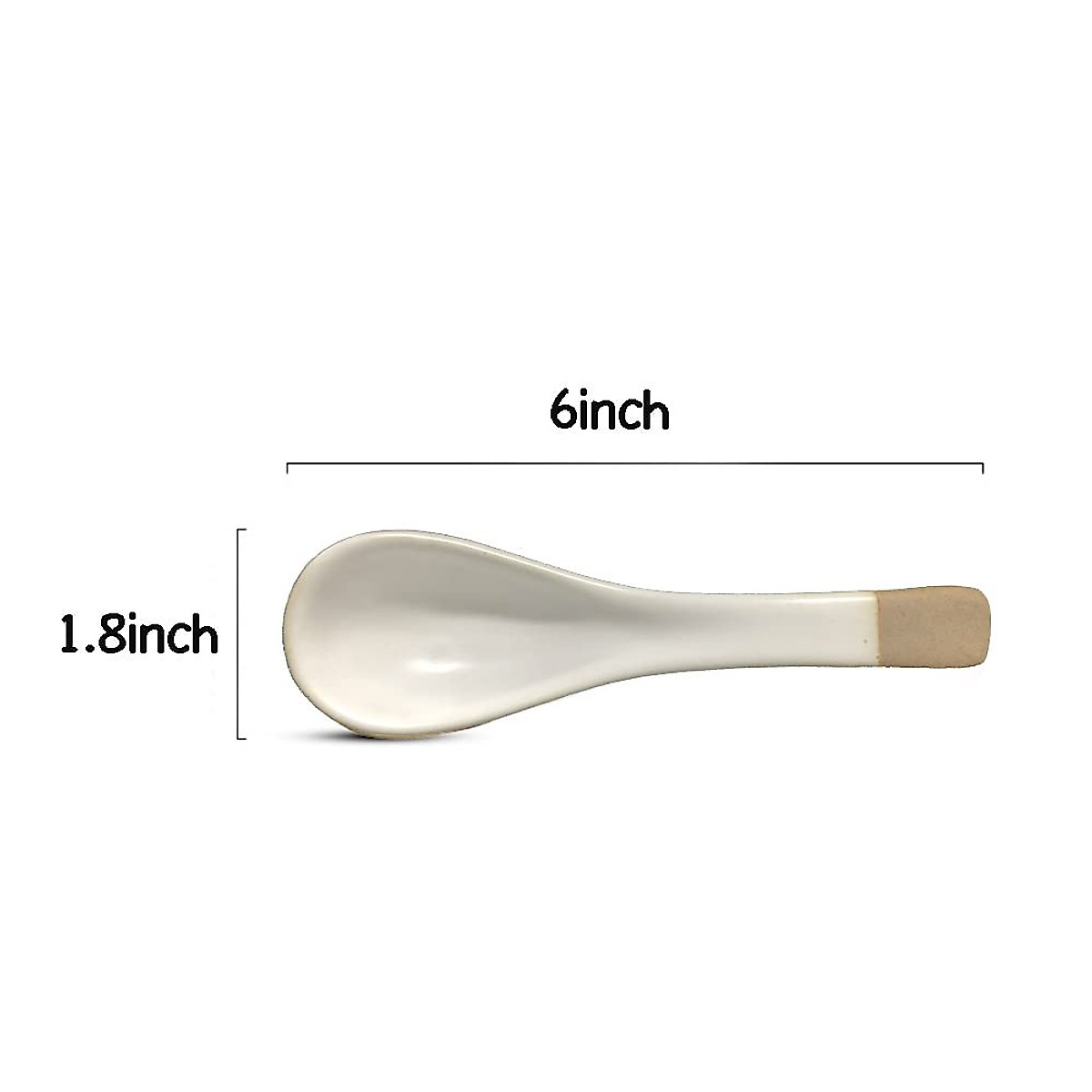 123Arts 4pcs Ceramic Japanese Retro Soup Spoons Dessert Spoons