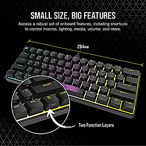 Corsair K65 RGB Mini 60% Mechanical Gaming Keyboard - Cherry MX Speed - Black (Renewed)