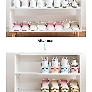 ESAAH 10 Pack Adjustable Shoe Slots Organizer, Shoe Holders Rack Shoe Racks Space Saver for Closet Organization,Blue (Color : Blue)