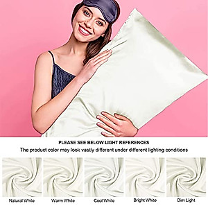 BEDELITE Satin Silk Body Pillow Pillowcase for Hair and Skin, Premium and Silky Ivory Long Body Pillow Case Cover 20x54 with Envelope Closure