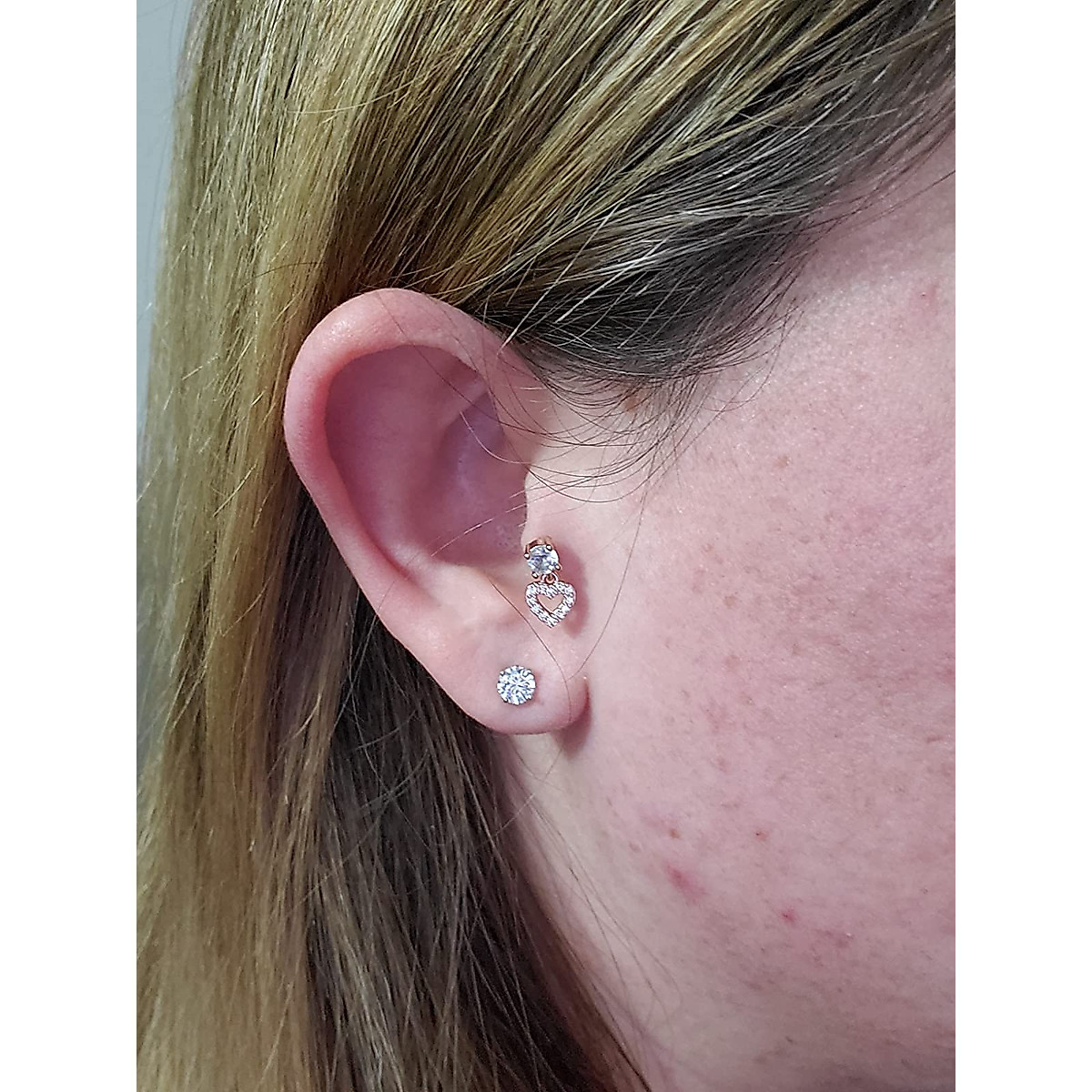 MODRSA Gold Cartilage Earrings for Women 16 Gauge Forward Helix Earrings Tragus Earrings Studs Surgical Steel Cartilage Hoop Earring 20 Gauge Helix Hoop Cartilage Jewelry Rose Gold