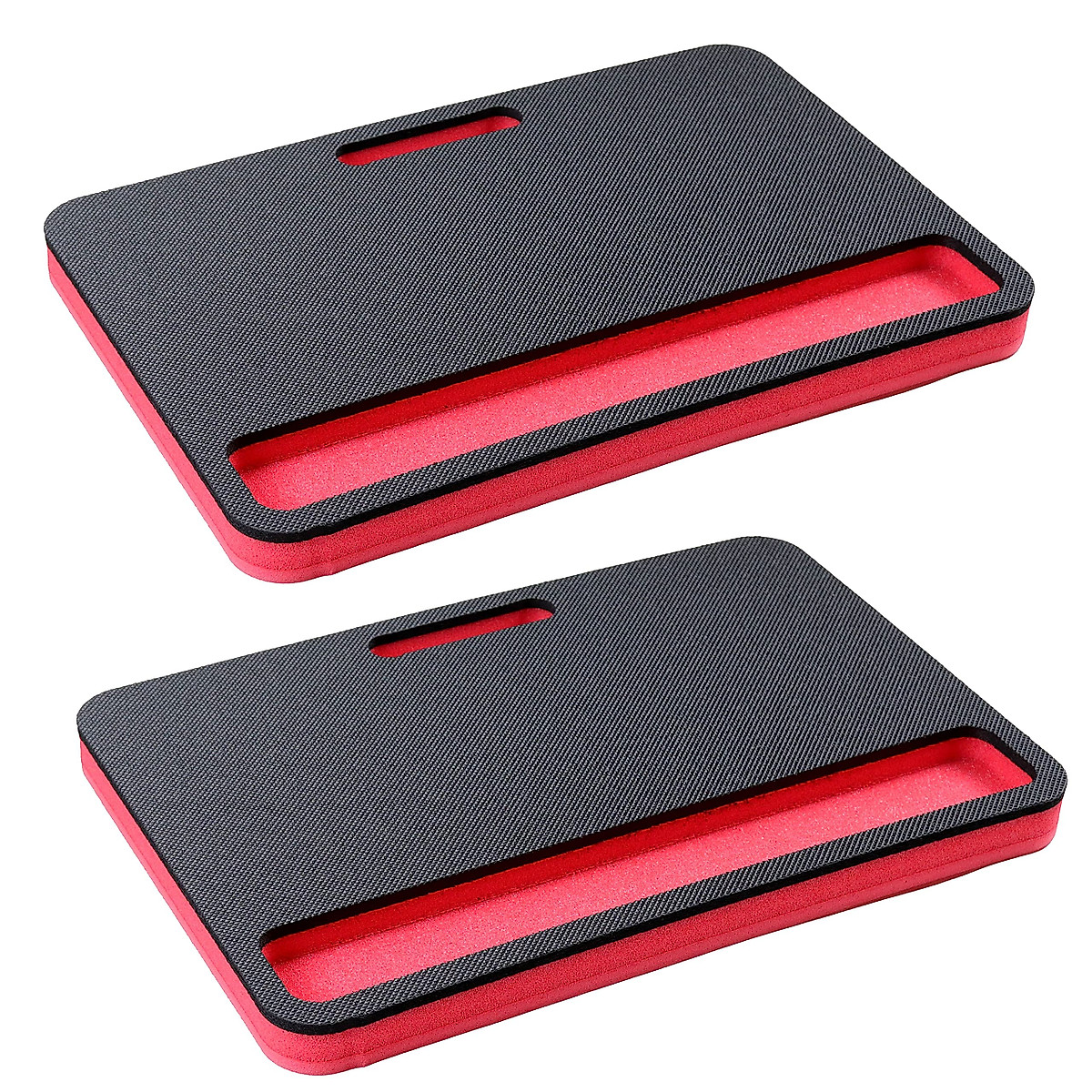 Polar Whale 2 Portable Knee Cushions Red and Black with Tool Pocket for Home Garden Work Automotive Workshop More Durable Thick Comfortable High Density Waterproof Foam 15 x 10 Inches Kneeling Pad