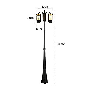 Enlylyog Courtyard Lamp, Outdoor Home, Outdoor Waterproof Garden Villa High Pole Lamp, Community Street Lamp, Commercial Shop Hotel Outdoor Column Head Lamp