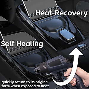 Lypumso High Gloss Black Car Vinyl Wrap Roll 1ft x 10ft Featuring Bubble Free Air-Release Technology Self Adhesive Car Wrap Film Automotive Vinyl Tape Roll for Vehicle Moto Furniture DIY Interior