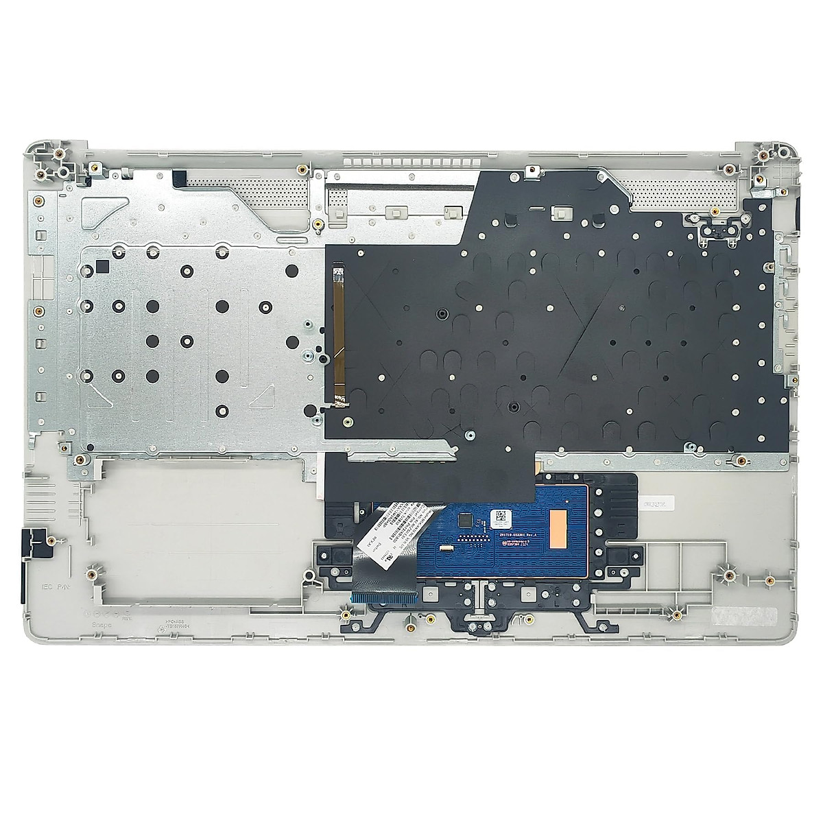 Replacement Upper Case Palmrest for HP 17-by 17T-by 17-CA 17Z-CA 17t-by400 17-by0026cy 17z-ca300 Series Laptop Backlight Keyboard Assembly with ODD Touchpad L92783-001 Natural Silver
