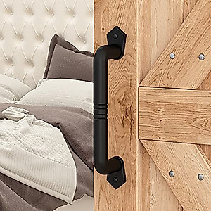 skysen Sliding Barn Door Handle Pull Black for Sliding Barn Door,Gate 9'' Black(607)