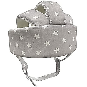 Ocanoiy Baby Safety Helmet Toddler Children Headguard Infant Head Cushion Protective Harnesses Cap Soft Adjustable Kid Safety Hat Head Protector (Gray Star)