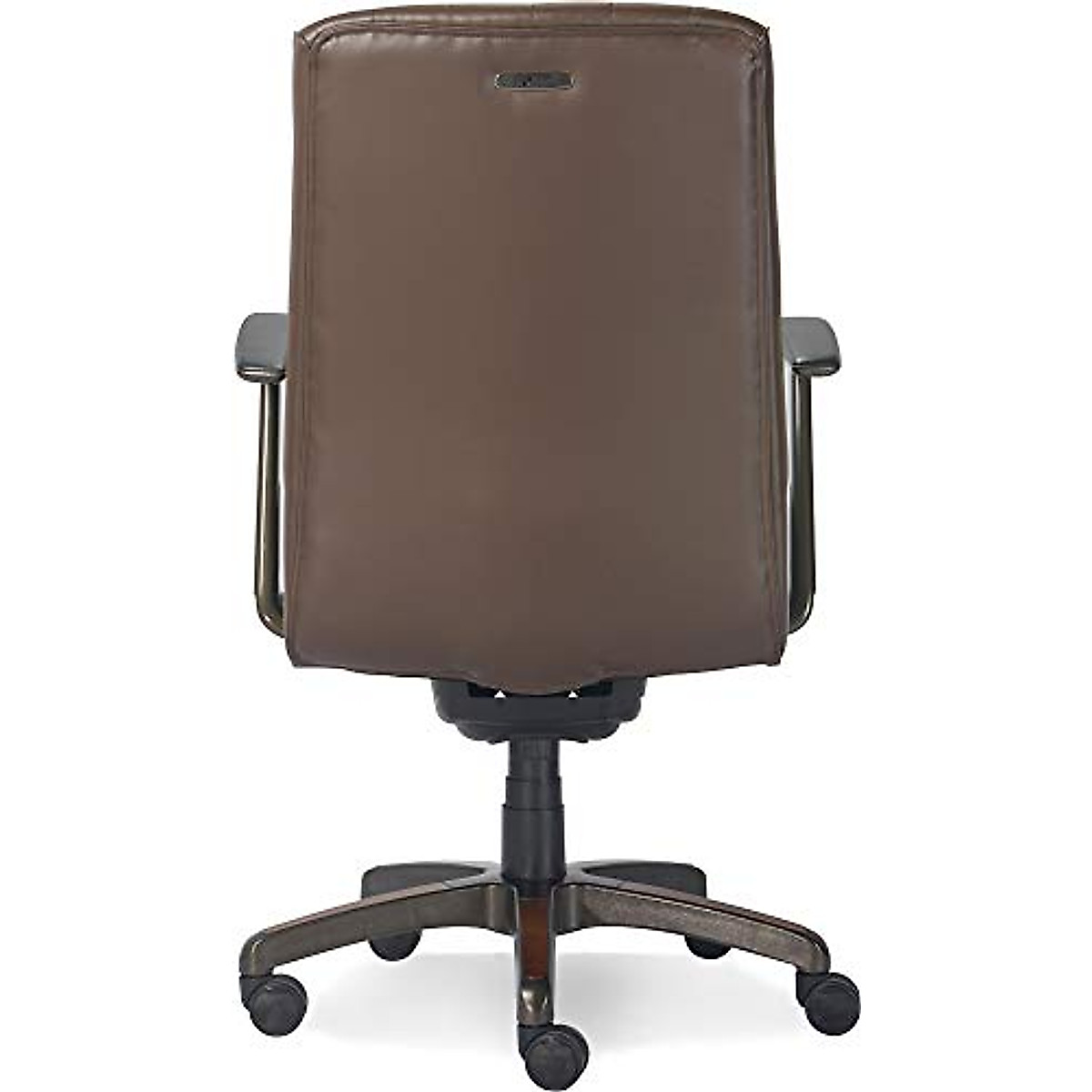 La-Z-Boy Bennett Modern Executive Lumbar Support, Rich Wood Inlay, High-Back Ergonomic Office Chair, Bonded Leather, Brown 26D x 26.25W x 39.75H in