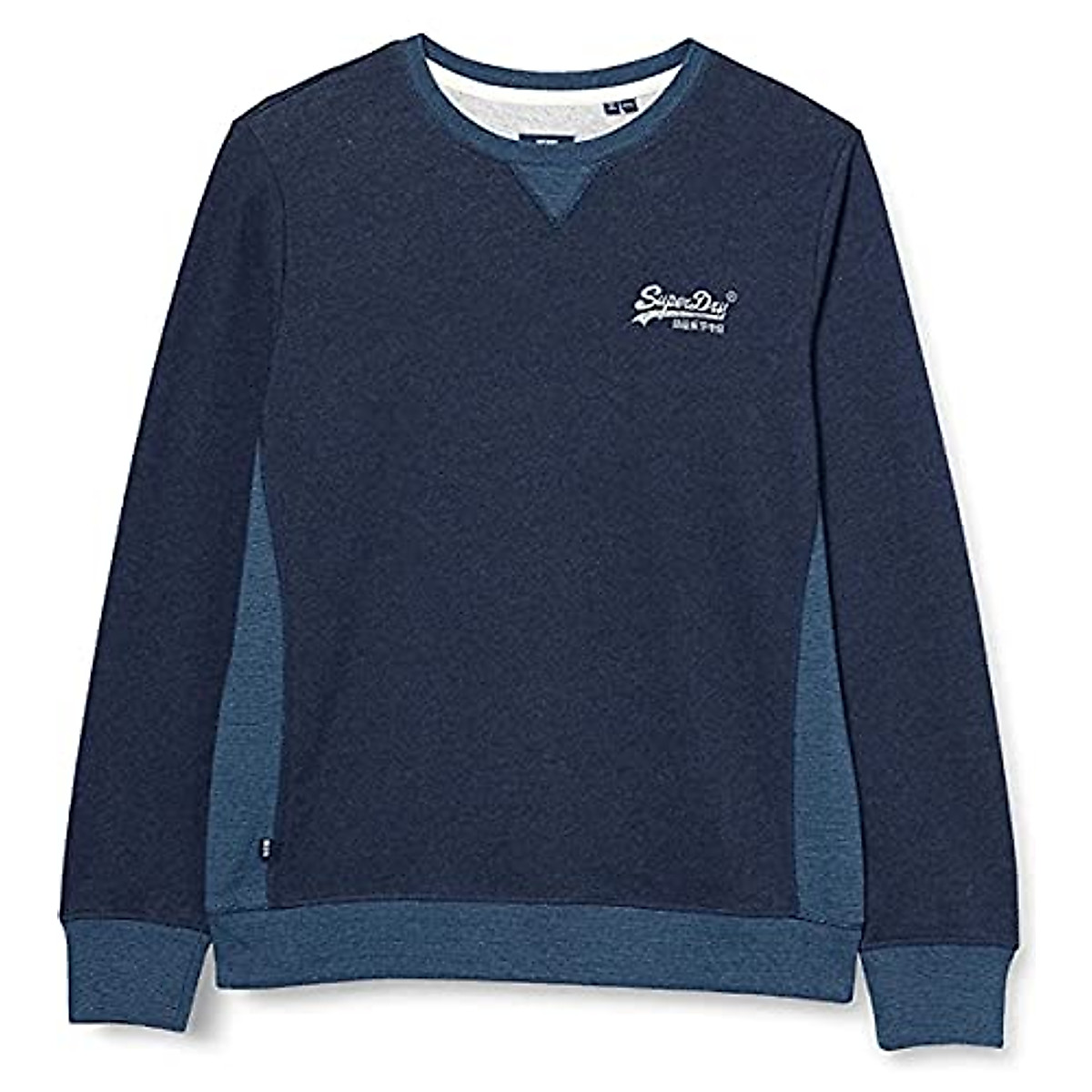 Superdry Mens Orange Label Interest Crew Sweatshirt, Slim Fit, Crew Neckline Midnight Blue Grit Size M