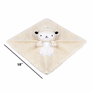 Wavhello LoveBub Sound & Light Baby Security Blanket Lovey, Plush Lullaby Music Player, White Noise Soother & Soft Night Light, Machine Washable - Lou The Lamb (White Minky, 18")