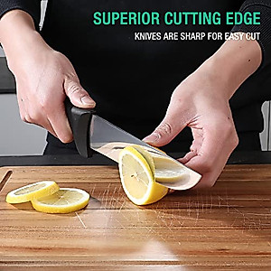 Mossy Oak Outdoor Knife Set - 6 PCS Chef Knife Set with Roll Bag - Premium Stainless Steel BBQ Knife Sets with Ergonomic Handle - 6’’ Fillet Knife for Fishing - Birthday Gifts for Women Men Lovers