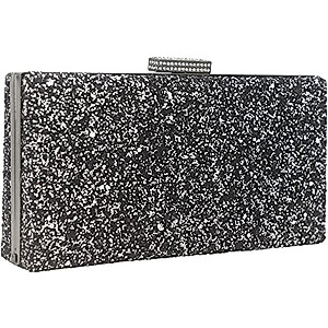 Large Glitter Clutch Evening Handbag for Party Women's Sparkling Clutch Purse Black
