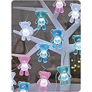 U.I STATION Teddy Bear Decor String Lights, Fairy Theme Decorations Lights for Party Decorations, 8.5ft 20 LEDs with Battery & USB Plug in for Christmas Bathroom Bedroom Camping Wedding Birthday Gift