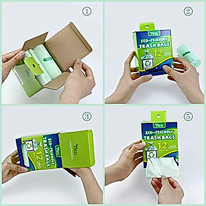 1.2 Gallon Small Trash bags Biodegradable Mini Bathroom Garbage Bags Fit 4.5 Liter Trash-Can-Liners for Bathroom Kitchen Office (150 Counts,Green)