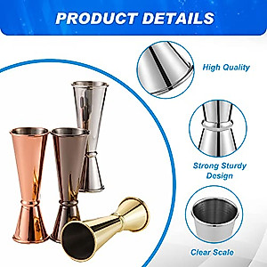 4 Pcs Jigger for Bartending Double Cocktail Japanese Jigger 2 oz 1 oz 304 Stainless Steel Shot Glass Measuring Cup for Home Bar Drink Kitchen Bartender Tools Supplies